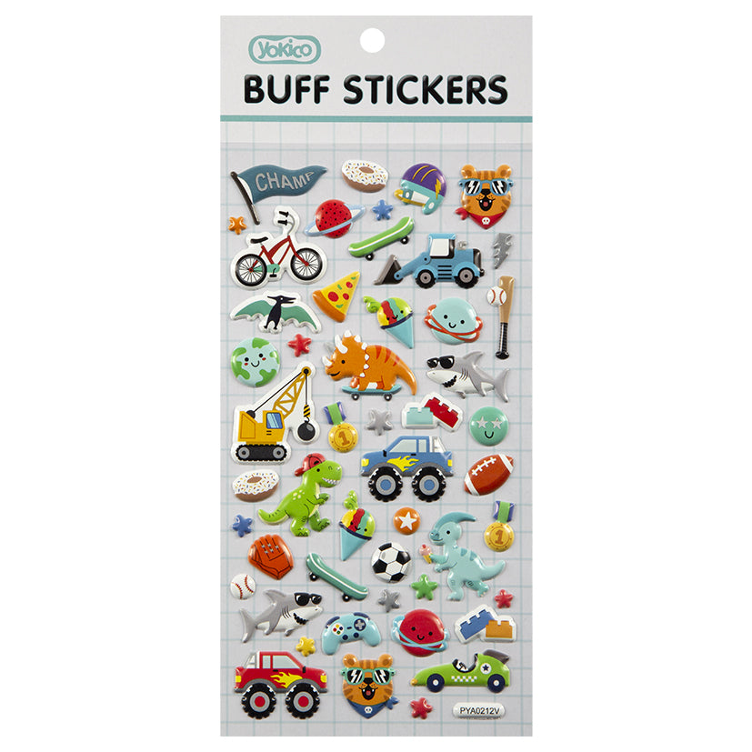 Assorted Buff Sticker sheet - Dino – Yokico